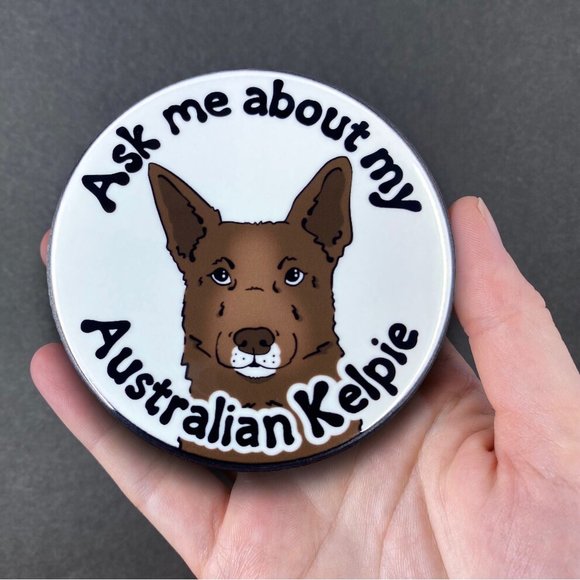 Artisan | Accents | Australian Kelpie Magnet Retro Dog Kitchen Office ...